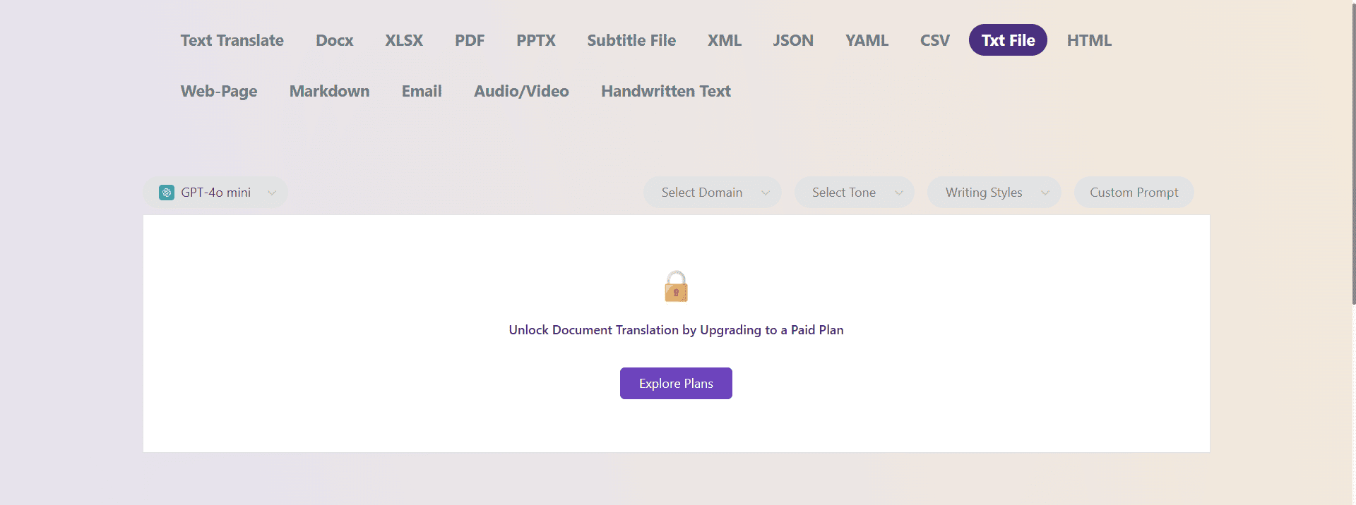 AI驱动的TXT文件翻译器 – 快速安全的在线TXT文件翻译
