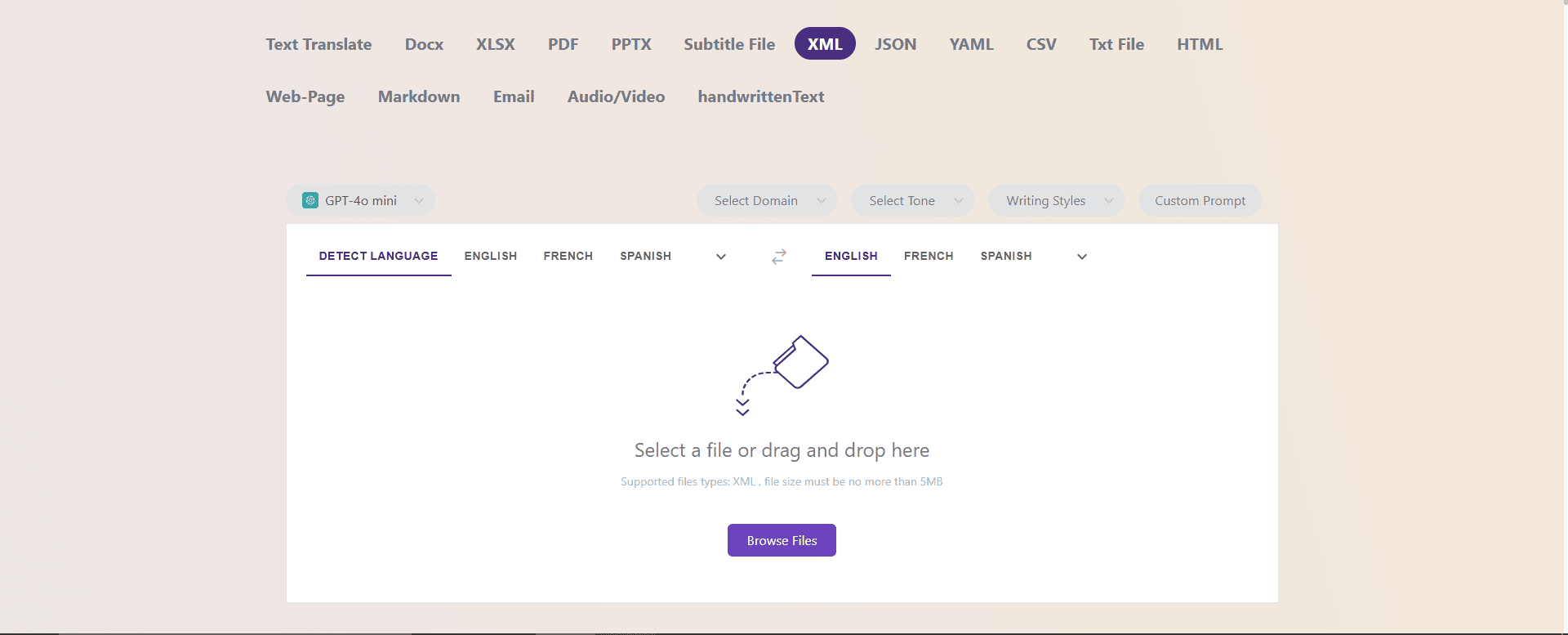 AI XML Translator, Translate XML Files Online with accuracy and Speed